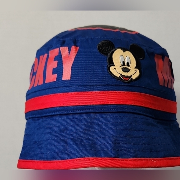 Disney | Accessories | Mickey Mouse Kids Vintage Bucket Hat Red Blue ...